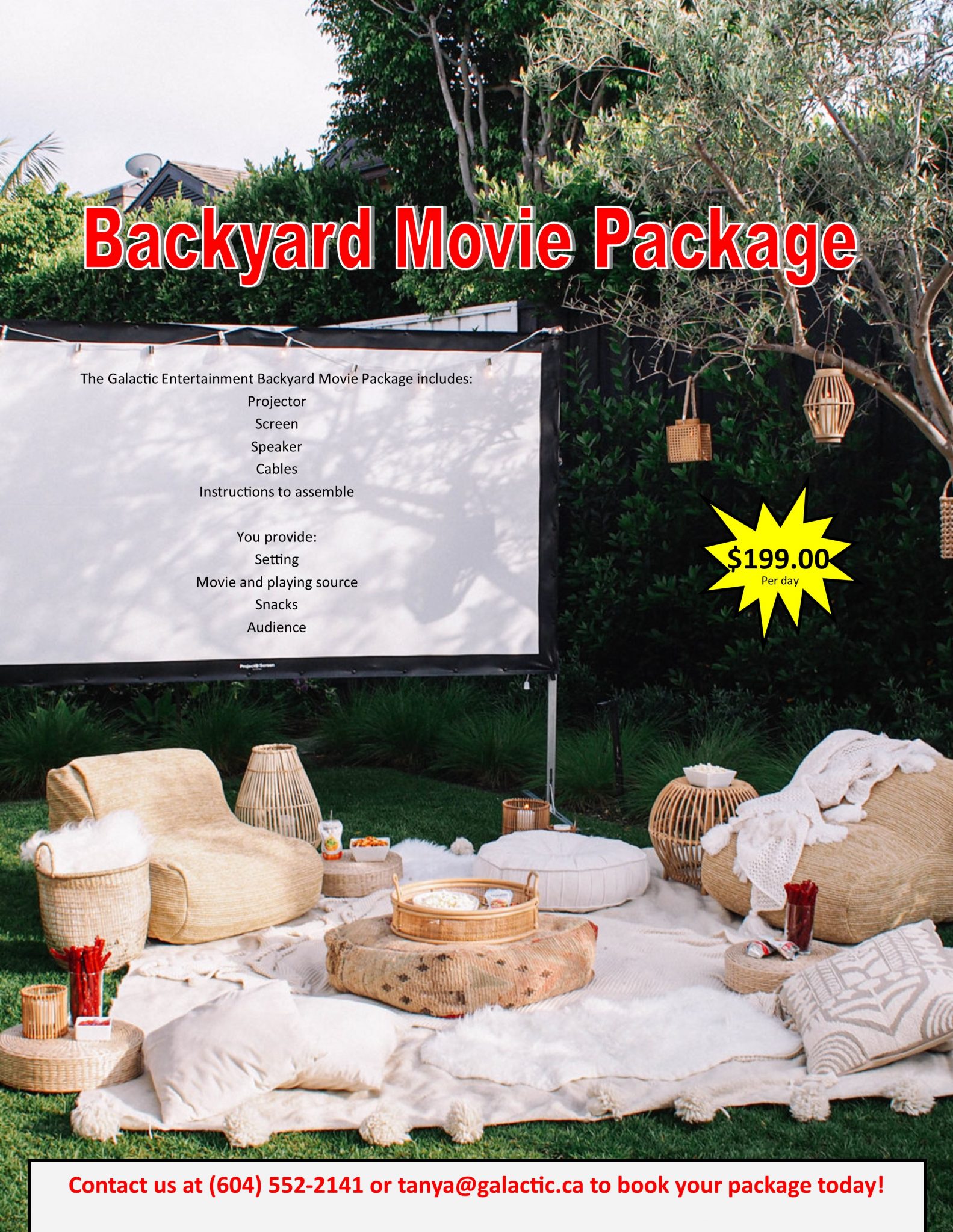 Backyard Movie Package - Galactic Entertainment